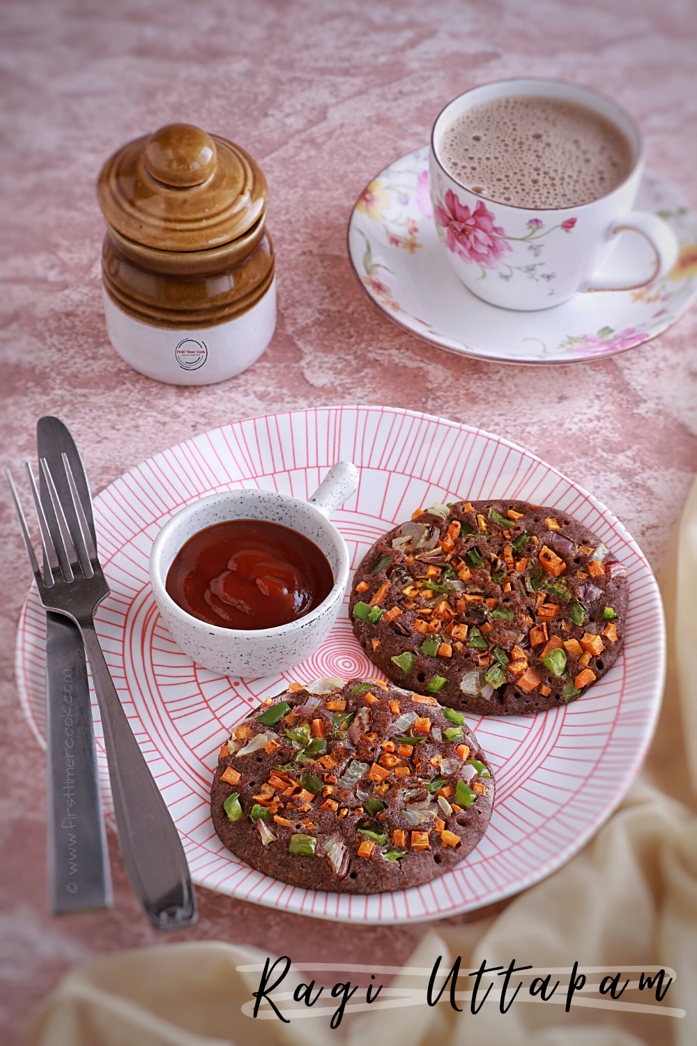 Ragi Uttapam/Finger Millet Savory Pancake - First Timer Cook