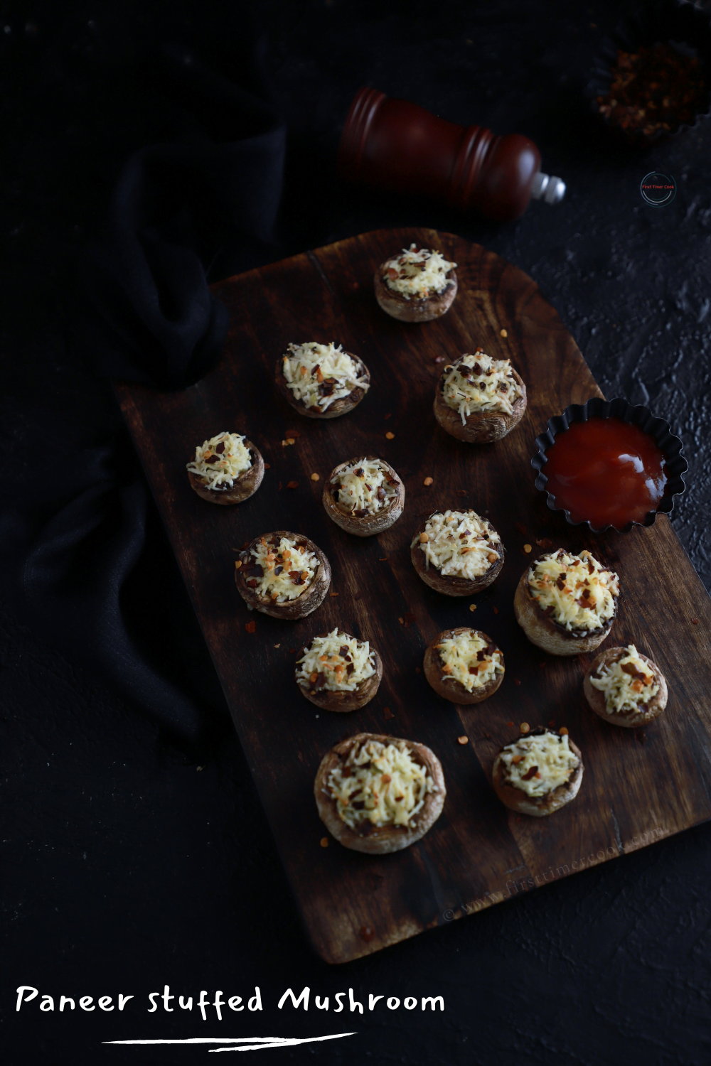 Paneer Stuffed Mushroom (easy and quick in OVEN) - First Timer Cook