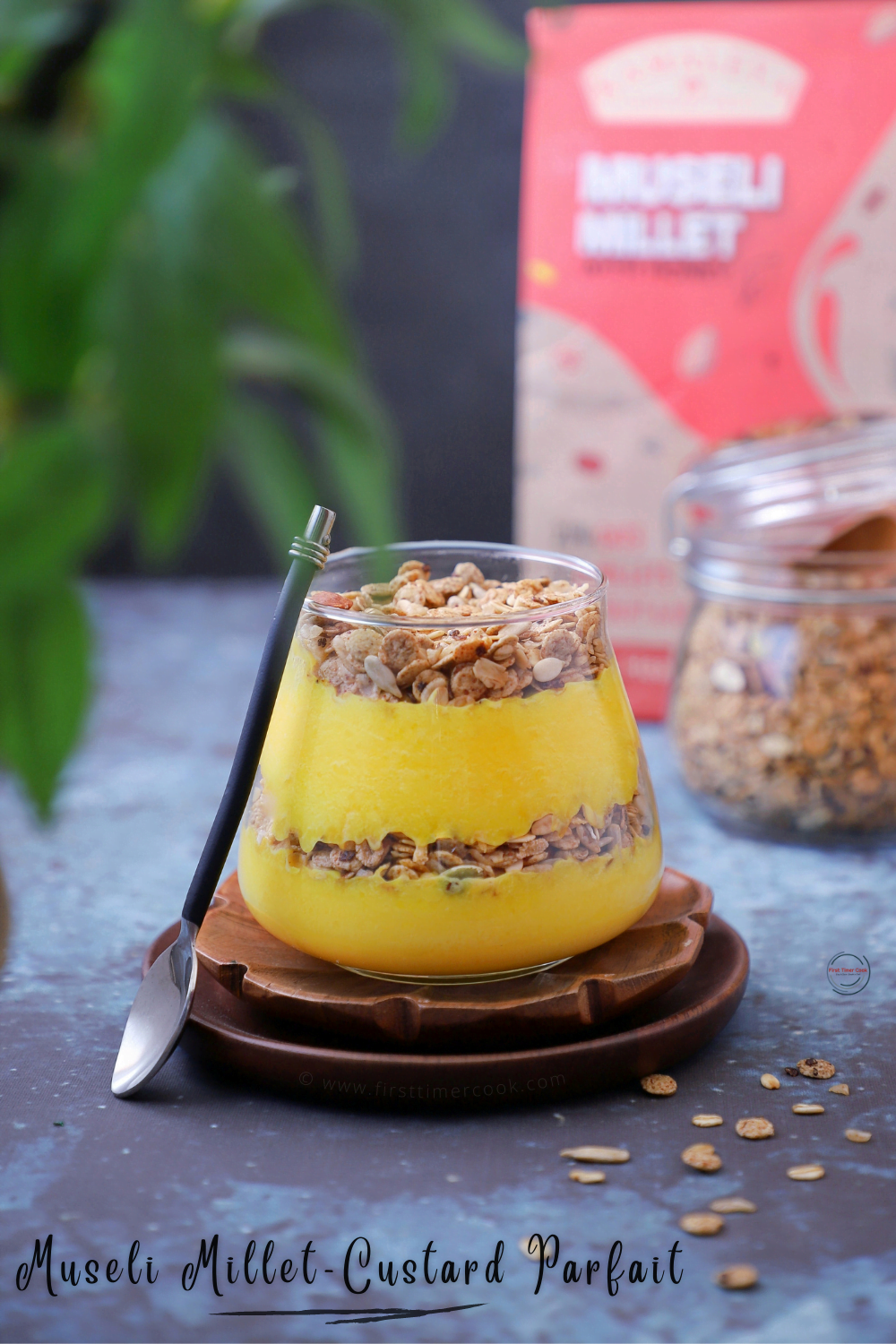 Museli Millet Custard Parfait - First Timer Cook