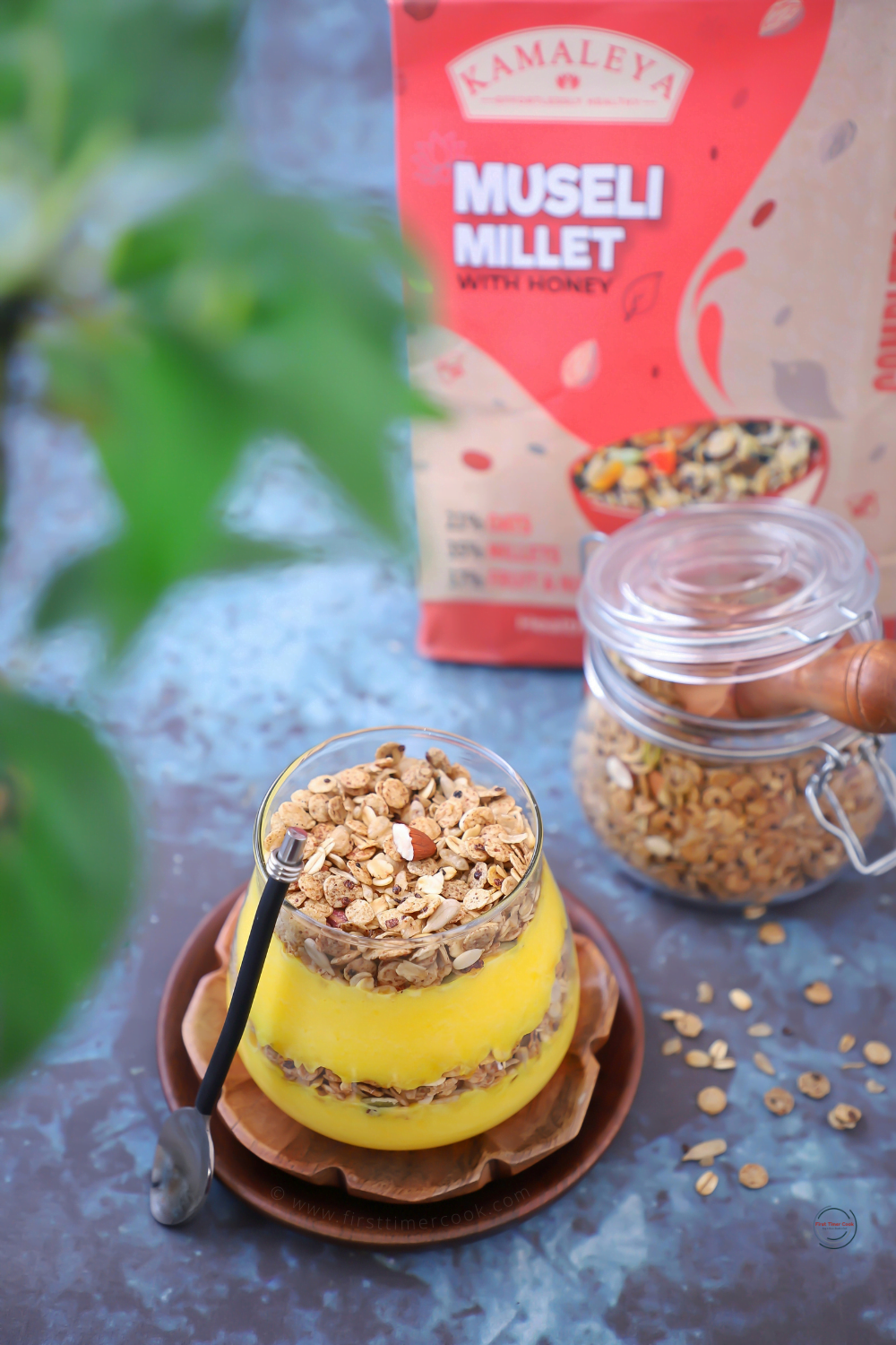 Museli Millet Custard Parfait - First Timer Cook