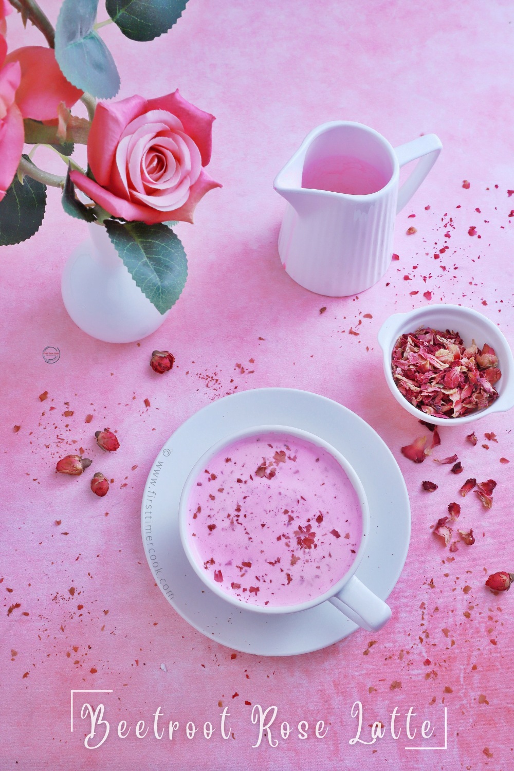 Beetroot Rose Latte (VEGAN) - First Timer Cook