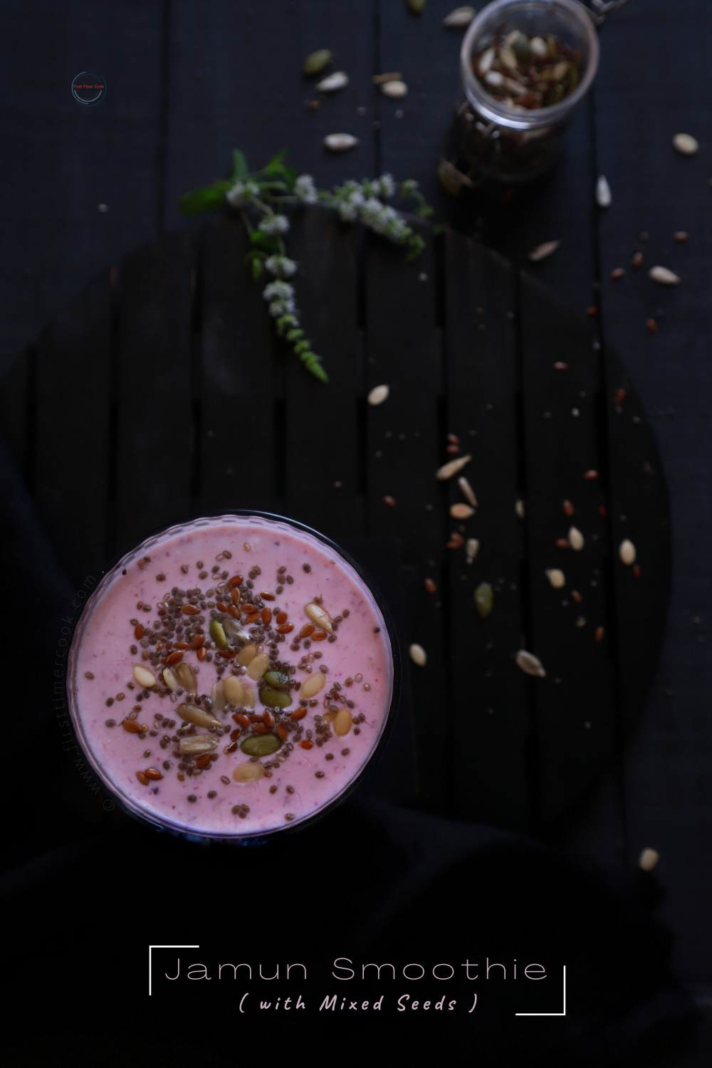 Jamun Smoothie with Mixed Seeds - First Timer Cook