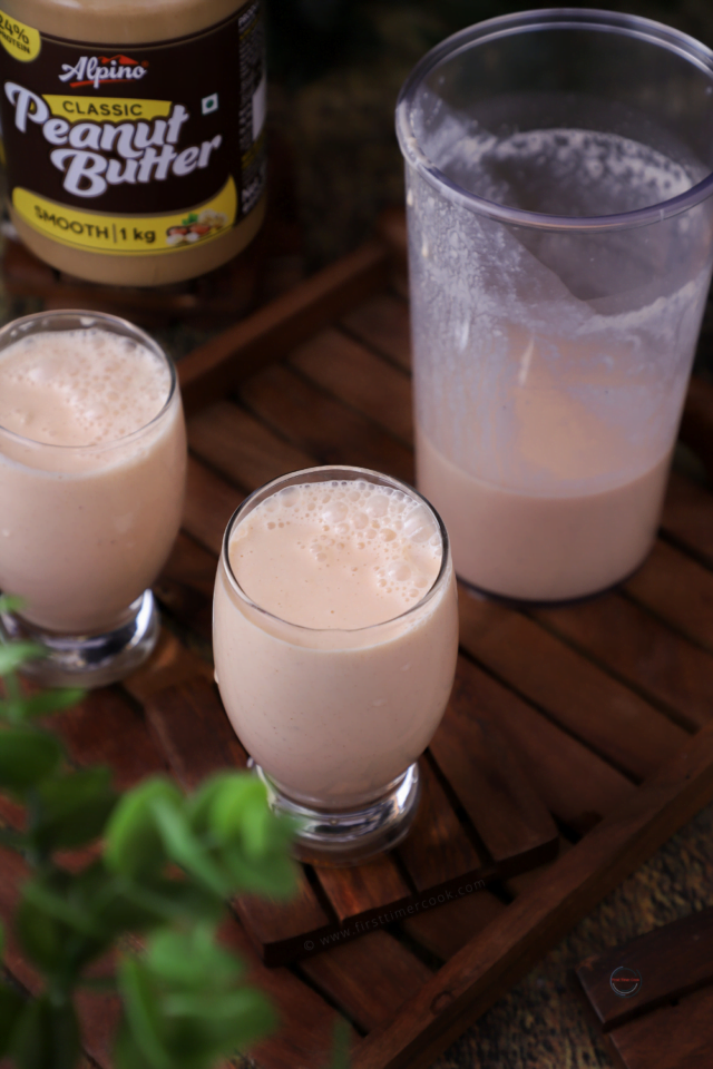 Muskmelon Peanut Butter Lassi - First Timer Cook